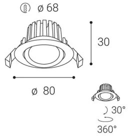 LED2 - LED Koupelnové podhledové svítidlo MAX LED/8W/230V IP65