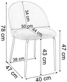 Jídelní židle FARGO sametová, zlatá / růžová