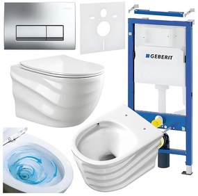 BPS-koupelny Podomítkový modul Geberit DuoFix s WC mísou SL-WH-RIM-03 + ovládací tlačítko Delta 50 chrom