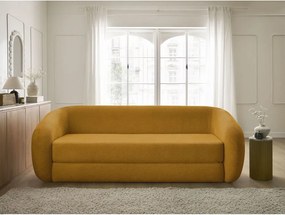Žinylková rozkládací pohovka v hořčicové barvě 228 cm Neyo – Bobochic Paris