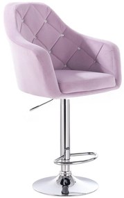LuxuryForm DESIGN Barová židle ROMA VELUR na stříbrném talíři - levandule