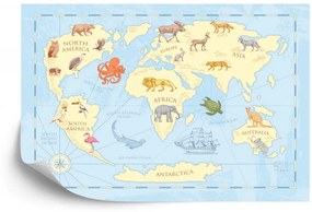 Fototapeta Dětská Klasická Mapa Světa Omyvatelný vlies 104x70.5