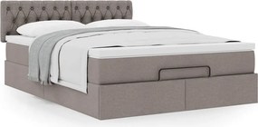 Osmanský postel s matrací taupe 140x190 cm textil 3311543