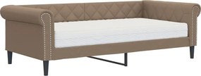Válenda s matrací cappuccino 90 x 200 cm umělá kůže 3197722