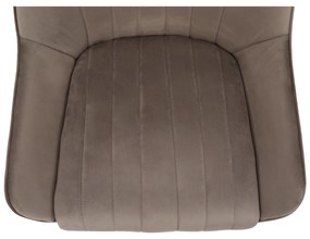 Jídelní židle LUXURY - látka Velvet, zlatý chrom / šedohnědá Taupe