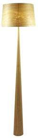 Stojací lampa Totem LS z kovu, dřevěná dýha