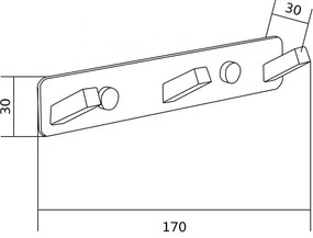 Mexen příslušenství, Věšák na ručníky 3-háčky, chrom, 709173-00