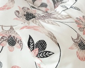 Matějovský povlečení LOTTIE, růžové květy na smetanové, bavlna hladká, 140x200cm + 70x90cm