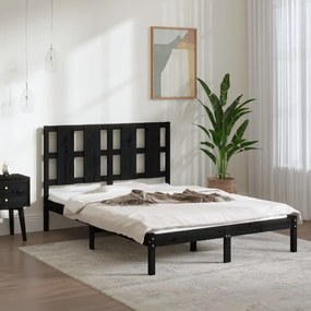 Rám postele černý masivní borovice 120 x 200 cm,  3105599