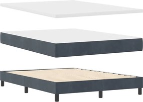 Postel s boxspringem s čelo Tmavě šedá 160 x 200 cm samet 3340395