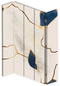 Gario Paraván Modrozlaté linie Rozměry: 180 x 170 cm, Provedení: Otočný paraván 360°