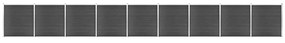 vidaXL Set plotového dílce WPC 1564 x 186 cm černý