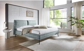 Modrá čalouněná dvoulůžková postel bez roštu 180x200 cm Infinity – Meise Möbel
