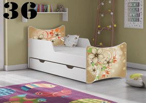 Plastiko Dětská postel se šuplíky Květiny - 36 - 140x70
