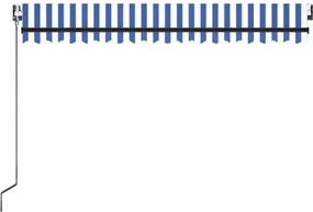 Automatická zatahovací markýza 450 x 350 cm modrobílá 3069206