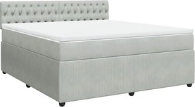 Box spring postel s matrací světle šedá 180x200 cm samet 3290112
