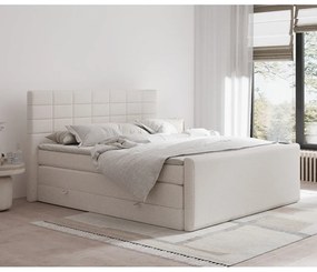 Béžová boxspring postel s úložným prostorem 140x200 cm Ava – Maison de Rêve