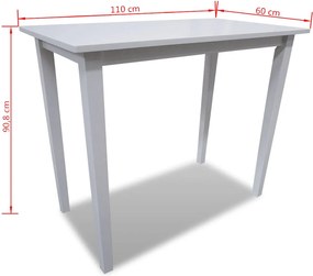 Bílý dřevěný barový stůl 241701