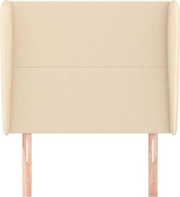 Čelo postele typu ušák krémové 103x23x118/128 cm textil 3117671
