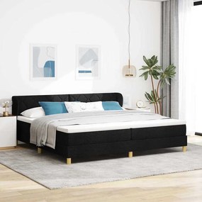 Postel s boxspringem s čelo Černá 200 x 200 cm textil 3340299