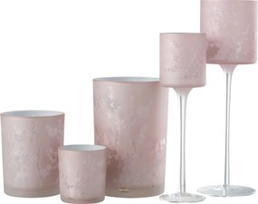 2ks růžový a modrý skleněný svícen na čajovou svíčku Sakura - Ø 7*8 cm