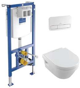 VILLEROY & BOCH Villeroy &amp; Boch : WC set - Instalační systém ViConnect, tlačítko bílé, závěsné WC, sedátko se SoftClose poklopem, bílá SET1