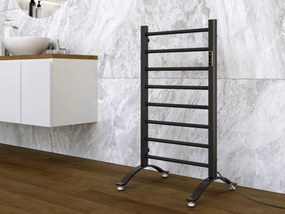 Erga Pago, elektrické topné těleso 500x800 mm s digitálním termostatem na postavení nebo na zeď, 200W, černá matná, ERG-RESA/800/500/BLACK/EL