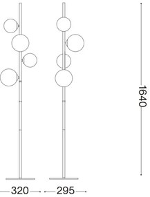 Ideal Lux - LED Stojací lampa PERLAGE 4xG9/3W/230V zlatá/kouřová