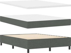 Postel s boxspringem s čelo Tmavě šedá 140 x 190 cm textil 3340558