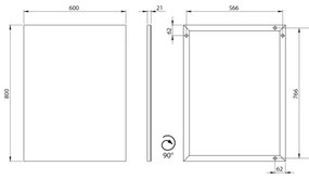 Sapho - Zrcadlo v rámu AROWANA 60x80 cm matná černá