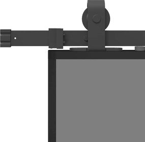 Posuvné dveře se sadou kování černé 90x205 cm Tvrzené sklo 3375827
