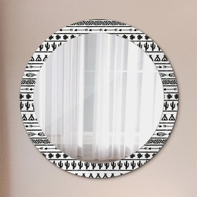 Kulaté dekorativní zrcadlo Boho minimalista fi 80 cm