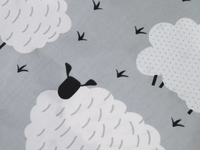 Polybavlněný povlak na polštář WHITE SHEEPS 50x70 cm, šedý