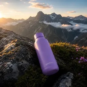 Quokka Solid tmavě fialová / Nerezová termoláhev / 510 ml / dvouplášťo