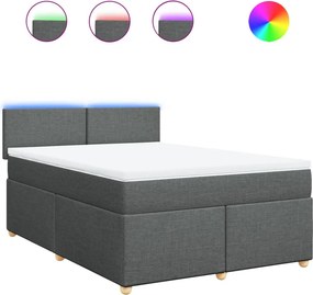 Box spring postel s matrací tmavě šedá 160x200 cm textil 3289025