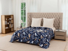 Přehoz na postel DENIM BIRDS, modrý Rozměr: 170 x 210 cm