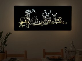 Li-Go "Jeleni" světelný obraz 230V 90x42cm provedení povrchu: dub světlý