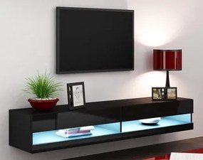 Vigo - TV komoda 180 otevřená (černá mat/černá VL)