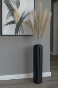 Podlahová váza VERTA, sklolaminát, výška 80 cm, černý mat