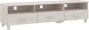 TV stolek HAMAR bílý 158 x 40 x 40 cm masivní borovice 340473