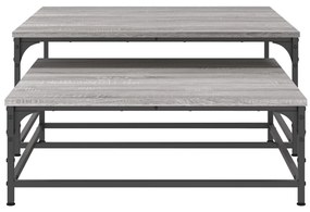 Hnízdové konferenční stolky 2 ks šedé sonoma kompozitní dřevo - Default Title