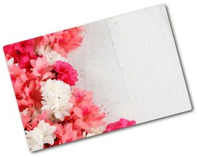 Wallmuralia Deska na krájení skleněná Květiny 80x52 cm