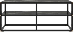 TV stolek černý s černým mramorovým sklem 100 x 40 x 40 cm 322858