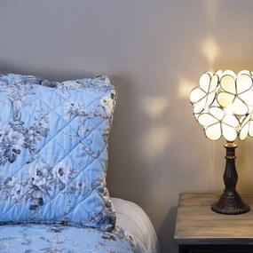 Žlutá stolní lampa Tiffany Bloom – 21x21x38 cm