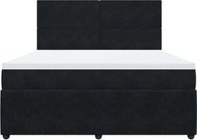 Box spring postel s matrací černá 180x200 cm samet 3294702