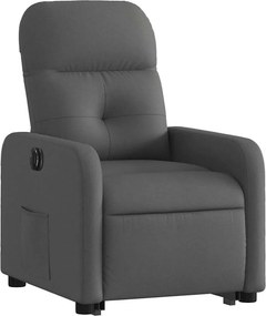 Elektrické zvedací polohovací křeslo tmavě šedé textil 3206814