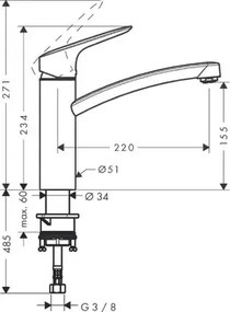 Hansgrohe - Dřezová baterie, chrom