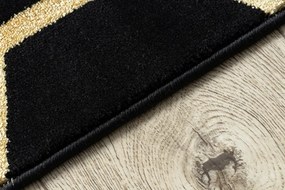 Dywany Łuszczów, Kusový koberec Gloss 407C 86 black/gold, 160x220, černá, chodba / předsíň