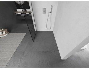 Mexen Kioto L, sprchová zástěna Walk-In 70 x 200 cm, 8mm čiré sklo černý vzor, ​​chromový profil, 800-070-103-01-77