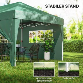 Pavilon cca 6x3m Stáj Odolný proti zimě Pop-up skládací pavilon s oknem Dveře na zip Boční díly UV ochrana